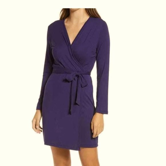 Laundry by Design | Dresses | Laundry By Design Navy Blue Wrap 34sleeve ...